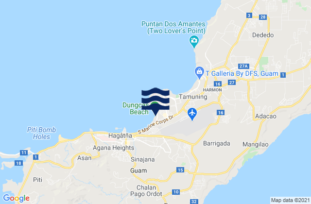 潮汐・海面水位のデータ 潮位表Tamuning-Tumon-Harmon Municipality | 潮見表（満潮・干潮）｜タイドグラフ | GU